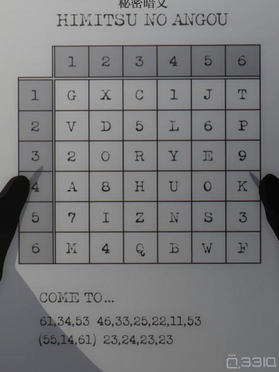 这是某部动画里出现的一个秘文你能解开其中的秘语吗？（第一次出题） #535085-密码题-侦探推理-33IQ